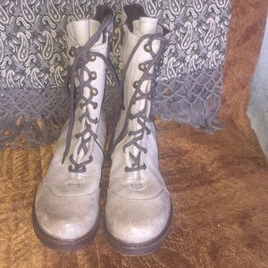 Manas | Shoes | Manas Gray Leather Boots Nwob | Poshmark